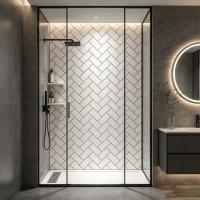 China Herringbone Solid Sheet Shower Walls Panel No Grout OEM for sale