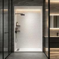China Seamless Mosaic Solid Surface Wall Panel Bathroom Shower Artificial Stone Moisture Proof for sale