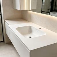 China SOLID SURFACE INTEGRATED VANITY WITH ROUNDED RECTANGULAR BASIN,SOLID SURFACE INTEGRATED VANITY WITH SOFT ROUNDED RECTANGLE BASIN for sale