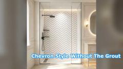 Modern Chevron Shower Wall Panels No Grout Needed