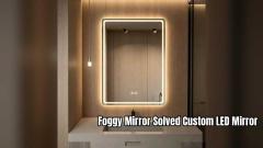 Custom LED Bathroom Mirror with Anti Fog and Time Display