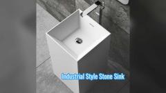 Modern Industrial Solid Surface Pedestal Sink
