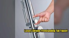 Modern Chrome Freestanding Bathtub Faucet Luxury Tub Filler