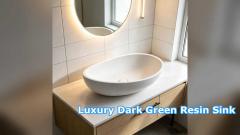 Luxury Dark Green Resin Vessel Sink Modern Bathroom Decor