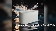 Small Bathroom Deep Soaking Solid Surface Bathtub
