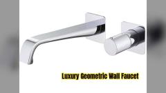 Luxury Wall Mount Basin Faucet Geometric Design