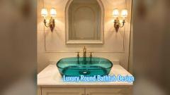 Modern Round Solid Surface Bathtub Luxury Bathroom Design