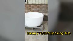 Round Solid Surface Freestanding Bathtub | Deep Soaking Tub Manufacturer