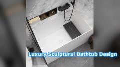 Luxury Sculptural Solid Surface Bathtub for Modern Homes