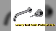 Luxury Teal Resin Pedestal Sink Modern Bathroom Design