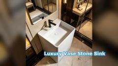 Luxury Vase Pedestal Sink Modern Stone Bathroom Design