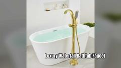 Luxury Brushed Gold Waterfall Bathtub Faucet Upgrade
