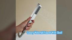 Luxury Waterfall Bathtub Faucet with Built In Storage Shelf
