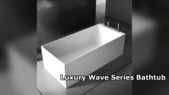 Luxury Wave Series Solid Surface Bathtub Modern Design