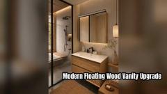 Modern Floating Fluted Wood Bathroom Vanity Upgrade