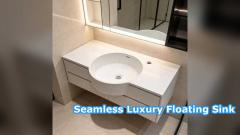 Modern Solid Surface Wall Hung Sink for Minimalist Bathrooms
