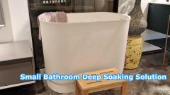 Compact Deep Soaking Solid Surface Bathtub with Integrated Seat