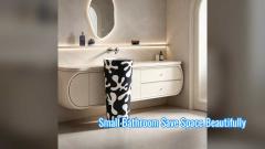 Modern Curved Pedestal Sink For Small Bathroom Design