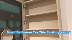 Modern Wall Mounted Bathroom Vanity with Integrated Basin and Storage Cabinet