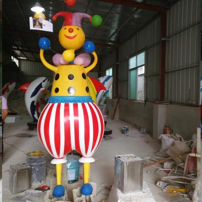 China giant size  theme park famous cartoon character statue clown of fiberglass as decoration in park for sale