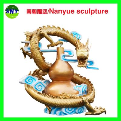 China customize size party decoration large golden dragon statue as decoration statue in shop/ mall /event for sale
