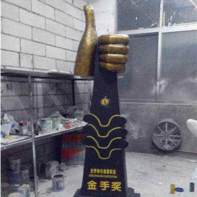 China customize size party decoration large golden finger thrumb statue as decoration statue in shop/ mall /event for sale
