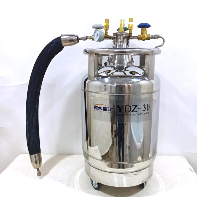 Hot selling ydz-30l self-pressurization dewar tank for storage and dispensing liquid nitrogen for 100% safety