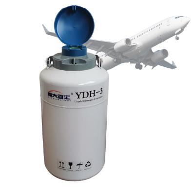 China Lab Frozen Vaccine 3 Liter Nitrogen Tank Dry Shipper with Dry Vapor Shipper Transport for sale