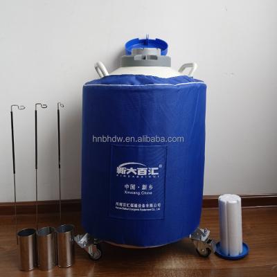 China 25*25*48 Mobile Wheels Liquid Nitrogen Container for Embryo Freezing Manufacturing Plant for sale