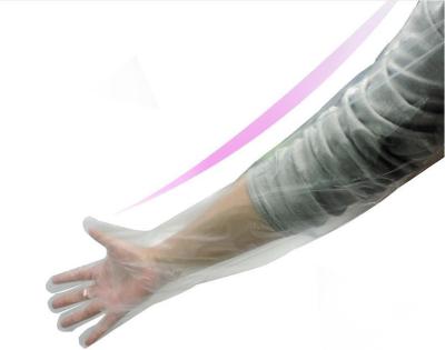 China 90cm PE Disposable Long Veterinary Gloves for Artificial Insemination on Farm Animals for sale