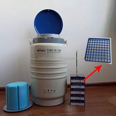 China YDS Petroleum Gas Tank Easy to Operate YDH 25 216mm Cryocube Dry Shipper with Cryobox for sale