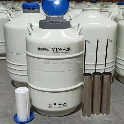 China laboratory fungal samples liquid nitrogen tank 20liter 80mm low temperature storage long canisters for sale