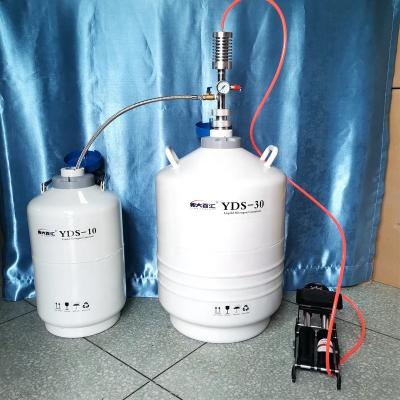 China YDS YDB-50 Nitrogen Foot Pedal Pump and Way to Transfer Liquid Nitrogen to Small Tank for sale