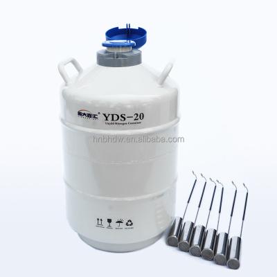 China vaccine cryogenic delivery liquid nitrogen tank 20/30liter 80/125mm mouth of cryo canes freeze tubes for sale