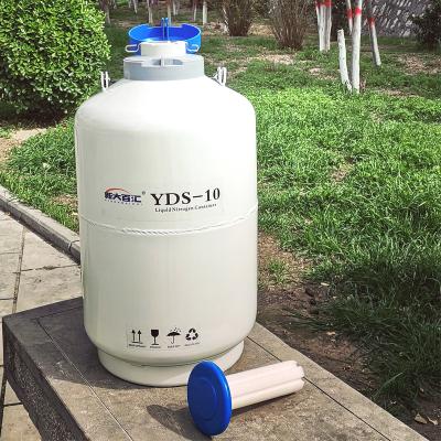 China no pressure static nitrogen 10 liter container liquid for animal nitrogen semen liquid storage jar for sale