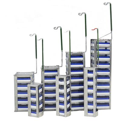 China FTT-25-4 Square basket cryotube freezer box 6 layers shelf liquid nitrogen tank  for 2ml Internal rotation cryotube for sale