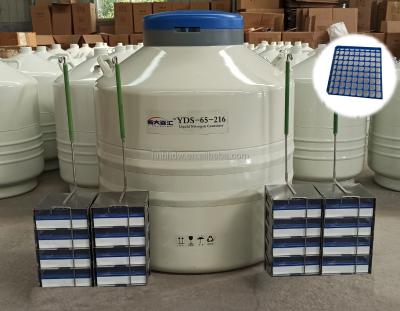 China 65liter 210mm opening liquid nitrogen tank for bio-labs frozen embryo cell storage for sale
