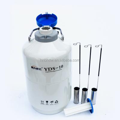 China storage biological samples frozen embryos 10L liquid nitrogen container for sale