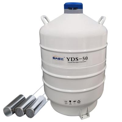 China yds50 80mm liquid nitrogen dewar 50liter semen storage flask for artifical insemination straws for sale