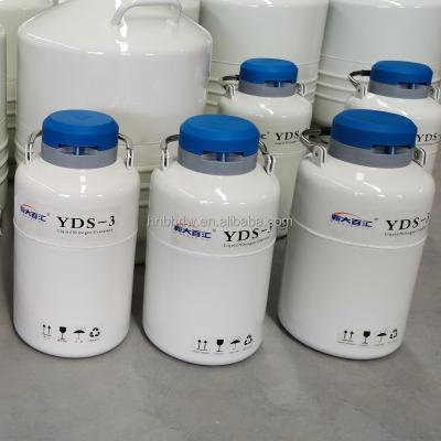 China Aluminum Alloy Rancher Biotechnology Chilled Frozen Semen Storage YDS 3 LN2 Tank for Reproductive for sale