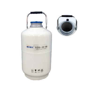 China YDS10/20 80mm liquid nitrogen container cryogenic white goblet canister with handel lifter for straws and cooling Science for sale