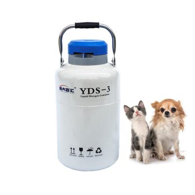 China Frozen Sperm Storage Made Easy YDS 6 3L Liquid Nitrogen Container for Canine Breeding for sale