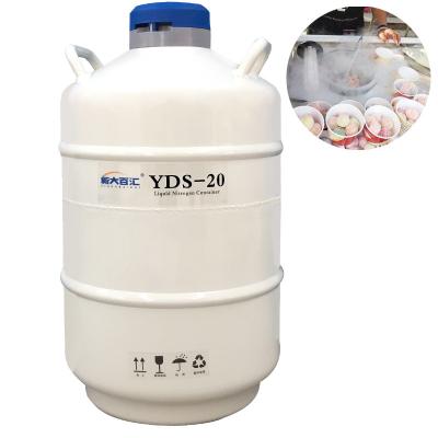 China Vertical Aluminum Alloy Nitrogen Dragon Breath 20L Ice Cream 10L Liquid Nitrogen Tank for sale