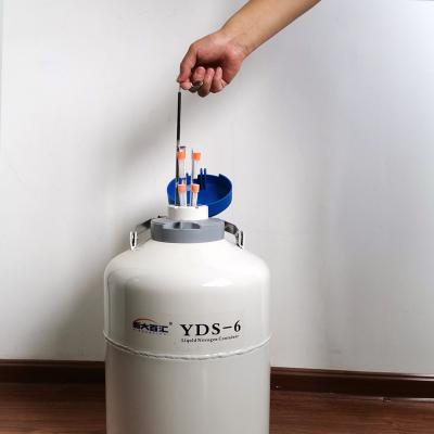 China YDS 6 Semen Liquid Nitrogen Container Other Name Frozen Embryo Nitrogen Liquid Tank for sale