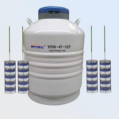 China tanque de semen 47/11-6 liquid nitrogen container dewar liquid flask racks YDS 47 for sale