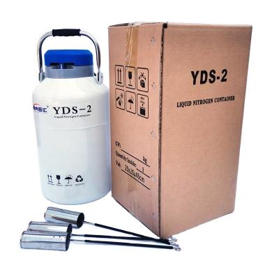 China mini semen liquid nitrogen tanks 2l liquid nitrogen dewar for cryo spray for sale