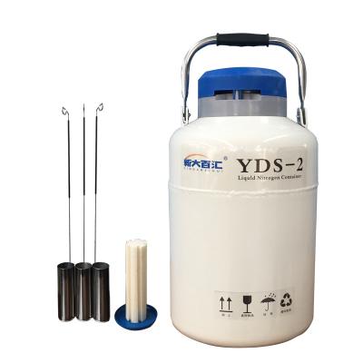 China Supply Normal Pressure 2L Cryo Container for Sheep Semen Liquid Nitrogen Storage Tank for sale