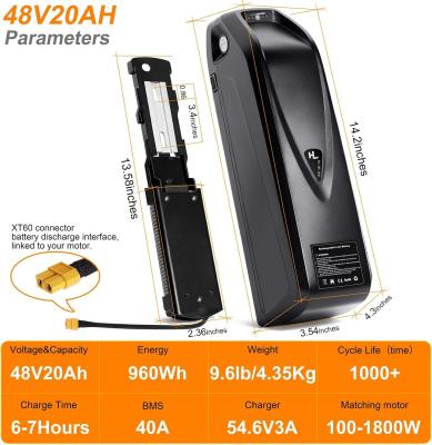 China OEM Hailong 48V 20Ah Ebike Battery with 21700 Cells and 13S4P Configuration for Electric Bicycles for sale