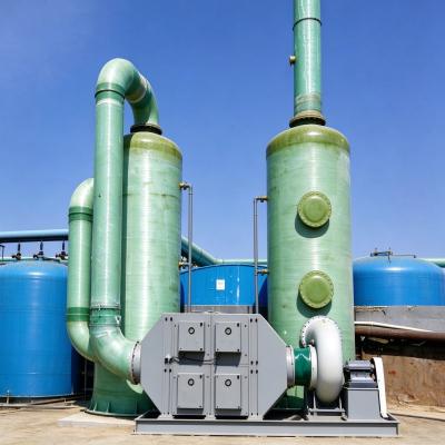 China Anti-corrosion FRP Desulfurization Tower for High Efficiency Smelter Flue Gas Purification with Customizable Design for sale