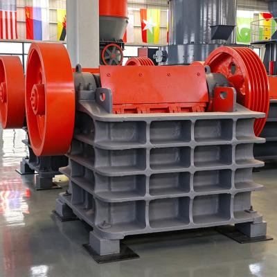 China Durable Cast Steel Frame Jaw Crusher Primary Crusher with High Manganese Steel Jaw Plates and Deep V-shaped Crushing Cavity for sale